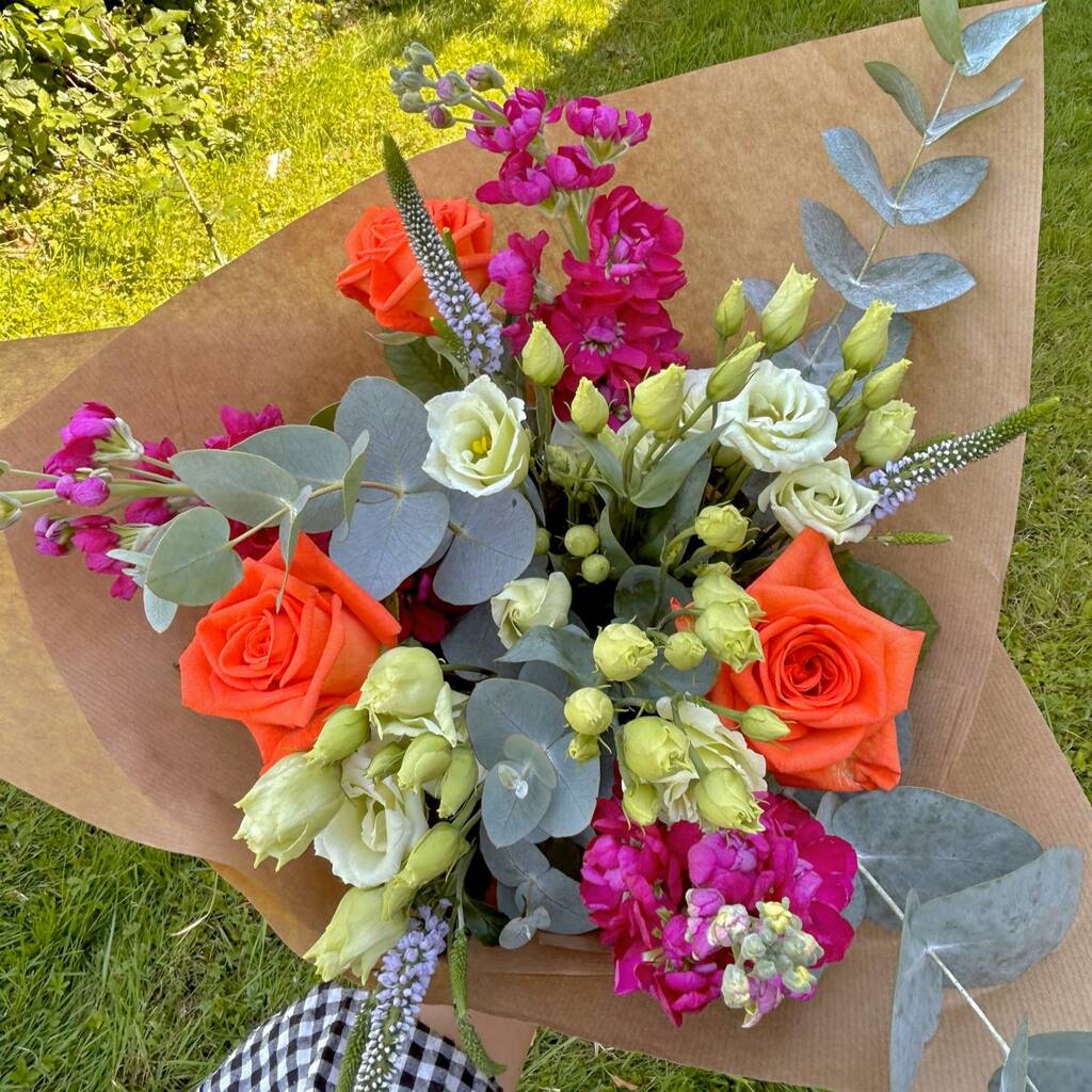 Bold Rose And Stock Mix Fresh Flower Bouquet By Fays Flowers