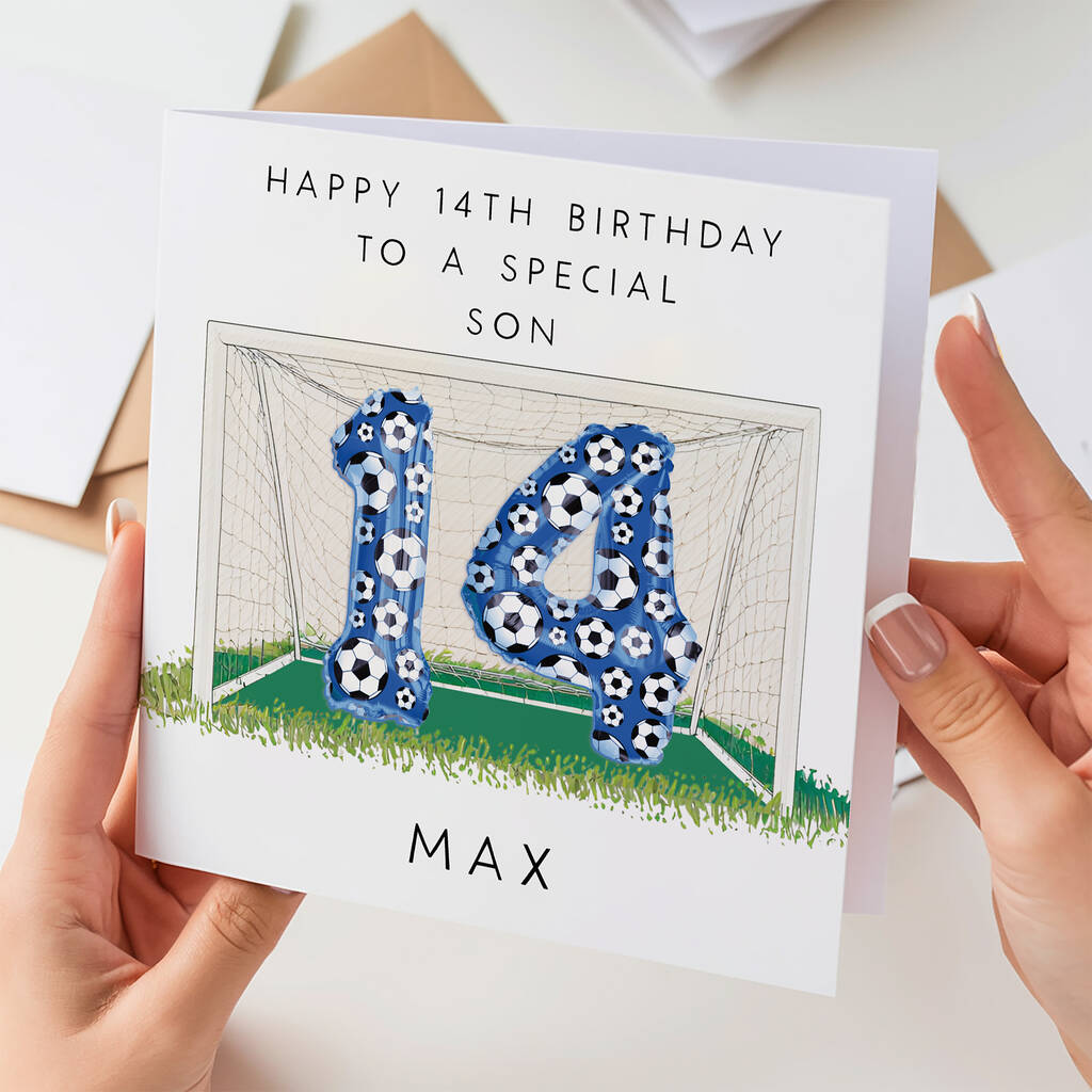 Personalised 14th Birthday Football Card By Uniqueful