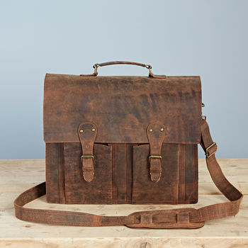 Personalised Handmade Buffalo Leather Briefcase By Paper High ...