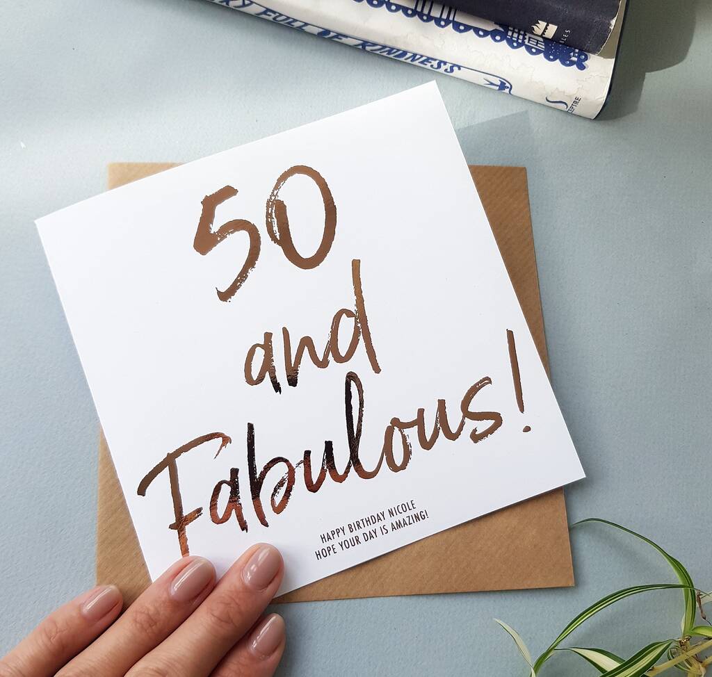 Fifty And Fabulous 50th Birthday Card For Her By Rich Little Things 