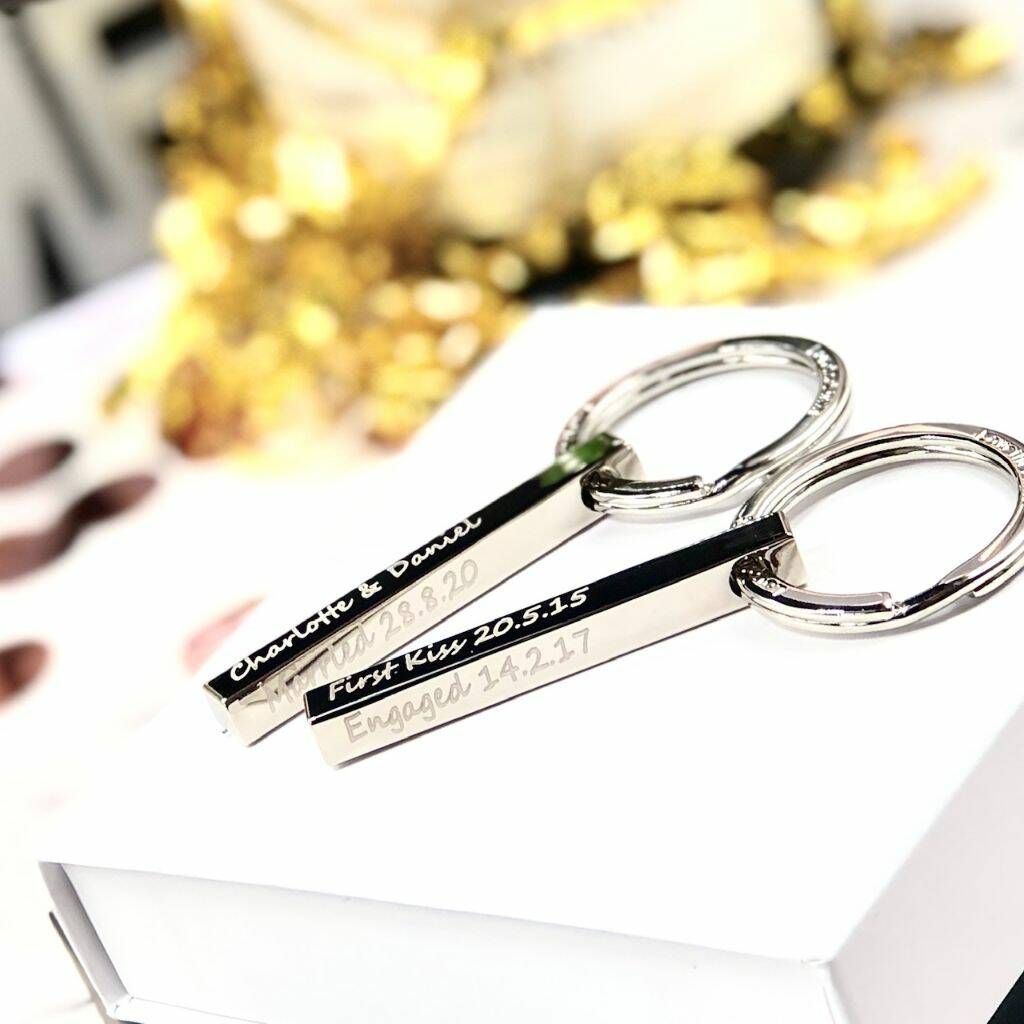 Personalised Special Dates Bar Keyring By Lovethelinks ...