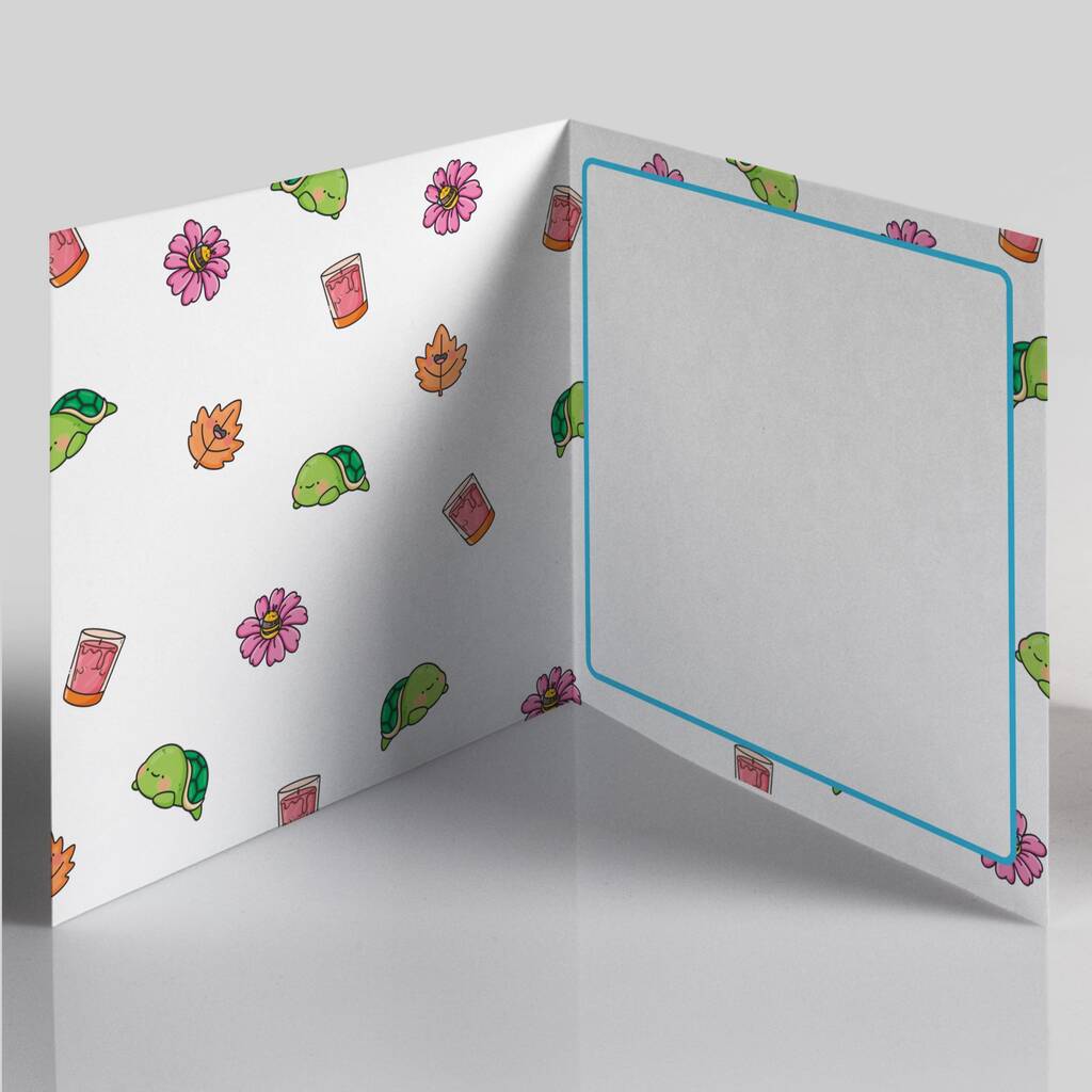 Cute Turtle Greetings Card By Toastedink