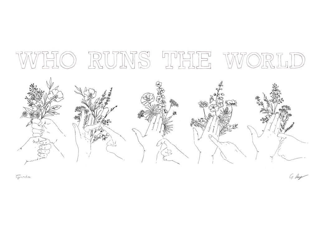 British Sign Language Girls Print, Unframed By Gem Pang Illustration ...