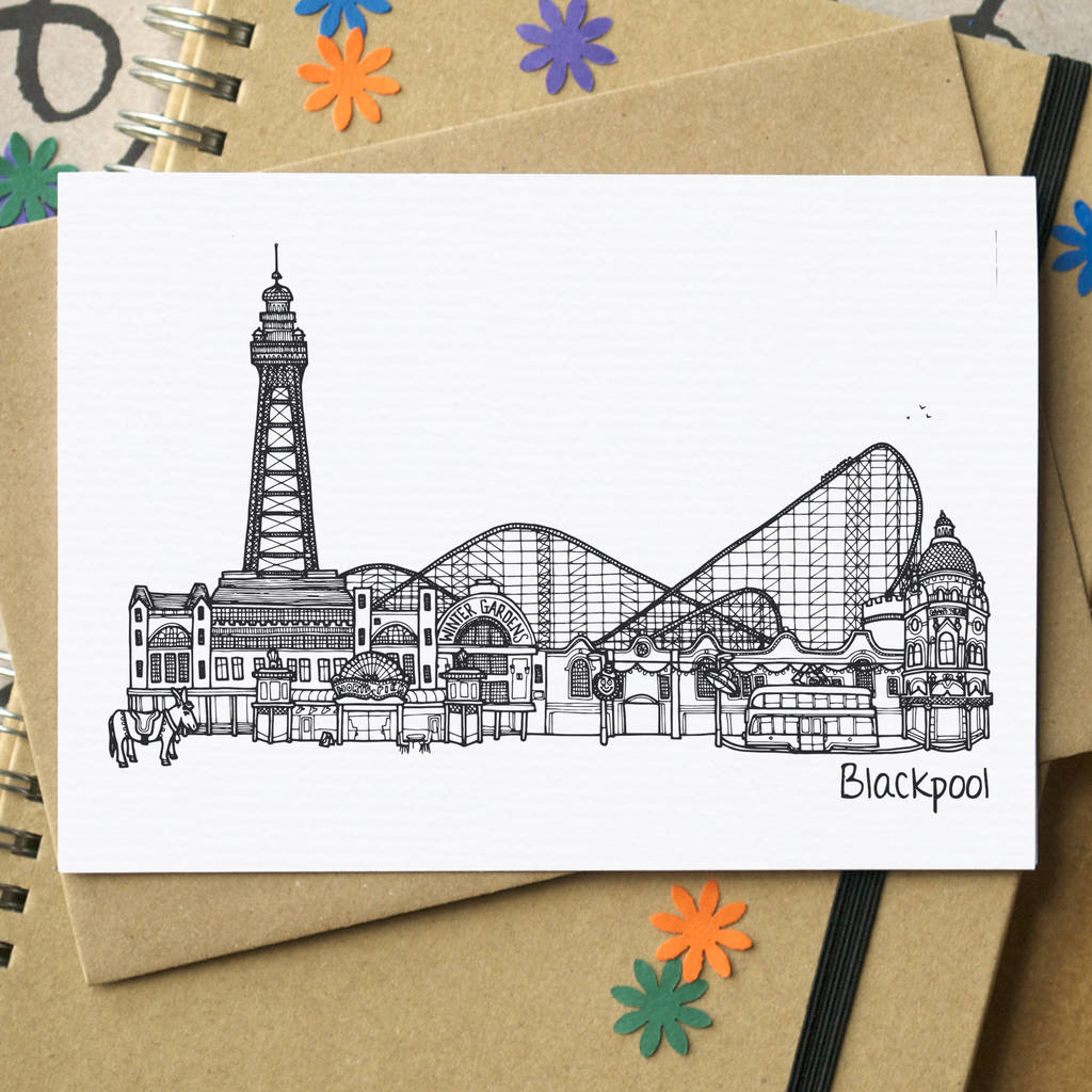 Blackpool Skyline Landmarks Art Print Unframed By Becka Griffin ...