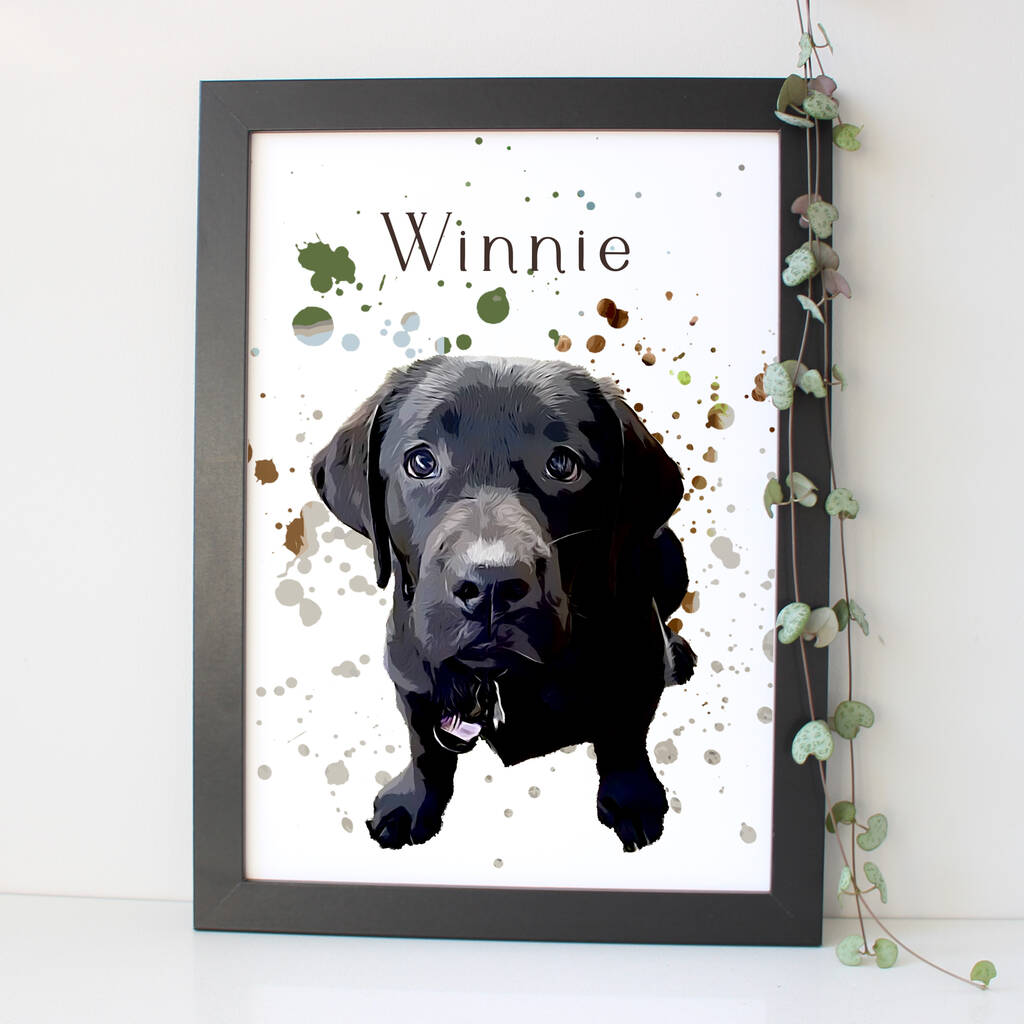 Personalised Pet Dog Portrait Print Gift By Hope and Love ...