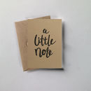 A Little Note Small Letterpress Card By Over The C ...