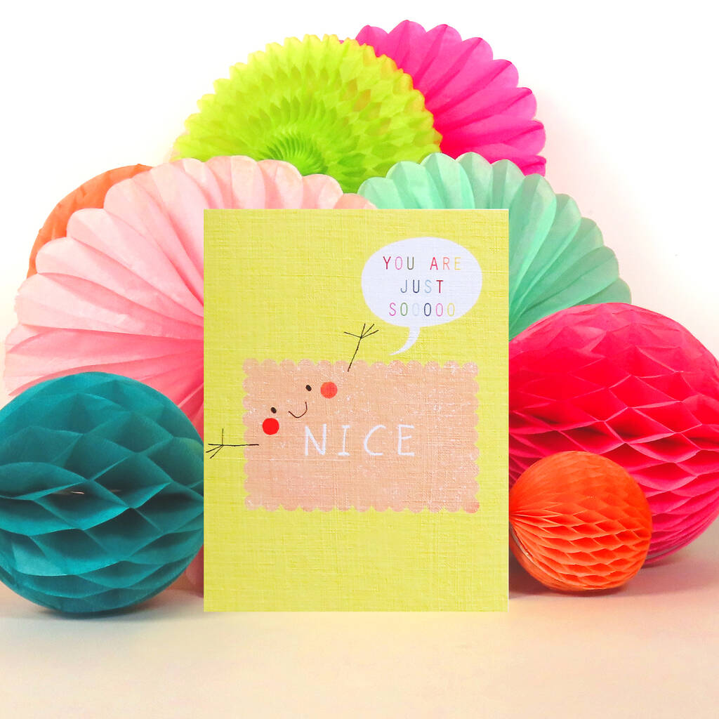 Mini Nice Biscuit Greetings Card By Kali Stileman Publishing