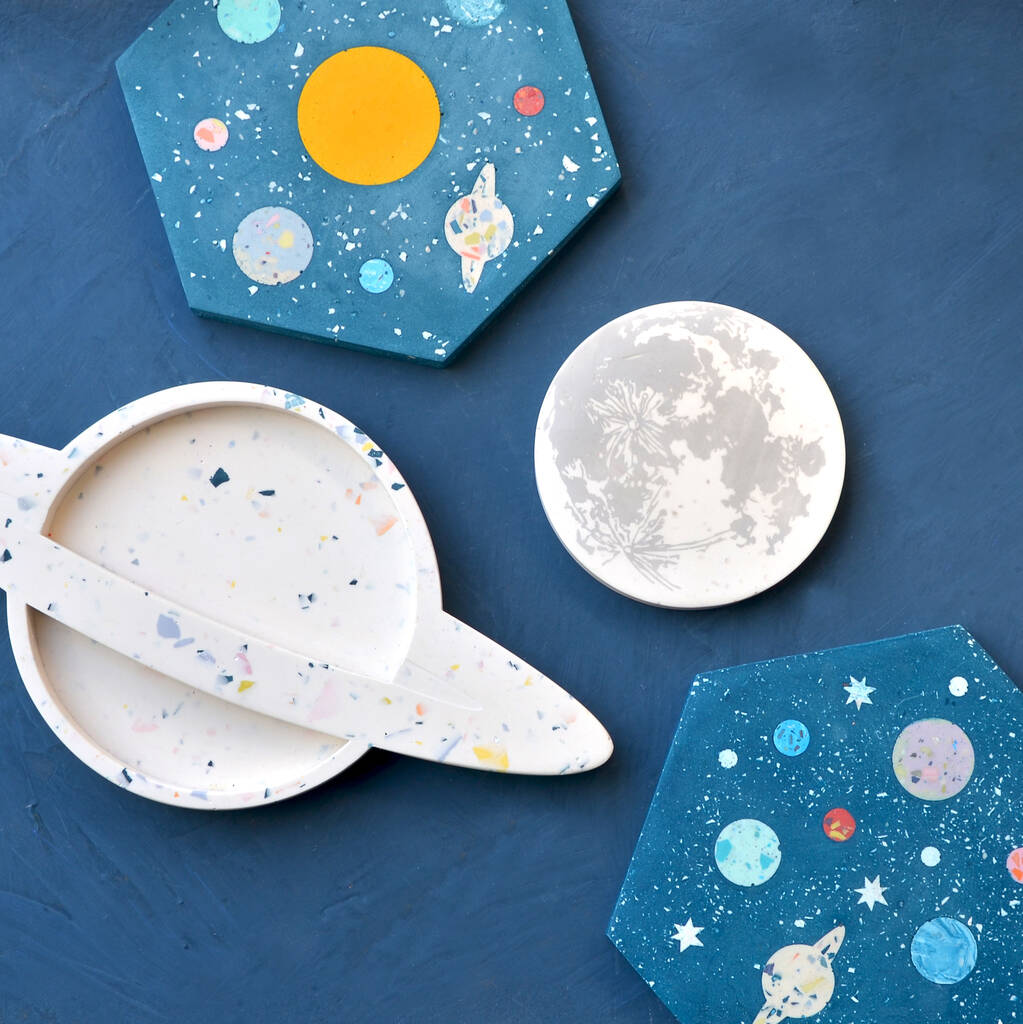 Moon Jesmonite Coaster By Astral Tides