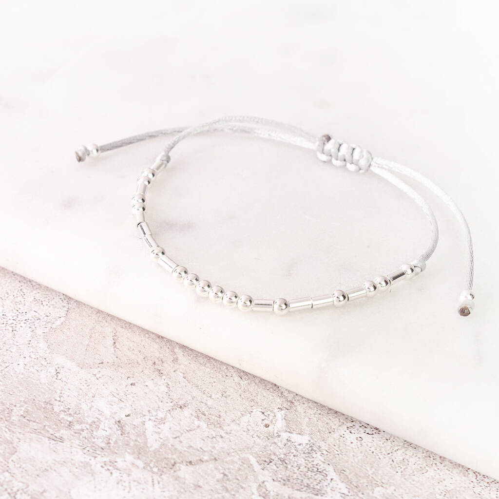 Sterling Silver 'Next Chapter' Morse Code Bracelet By Charlie Boots