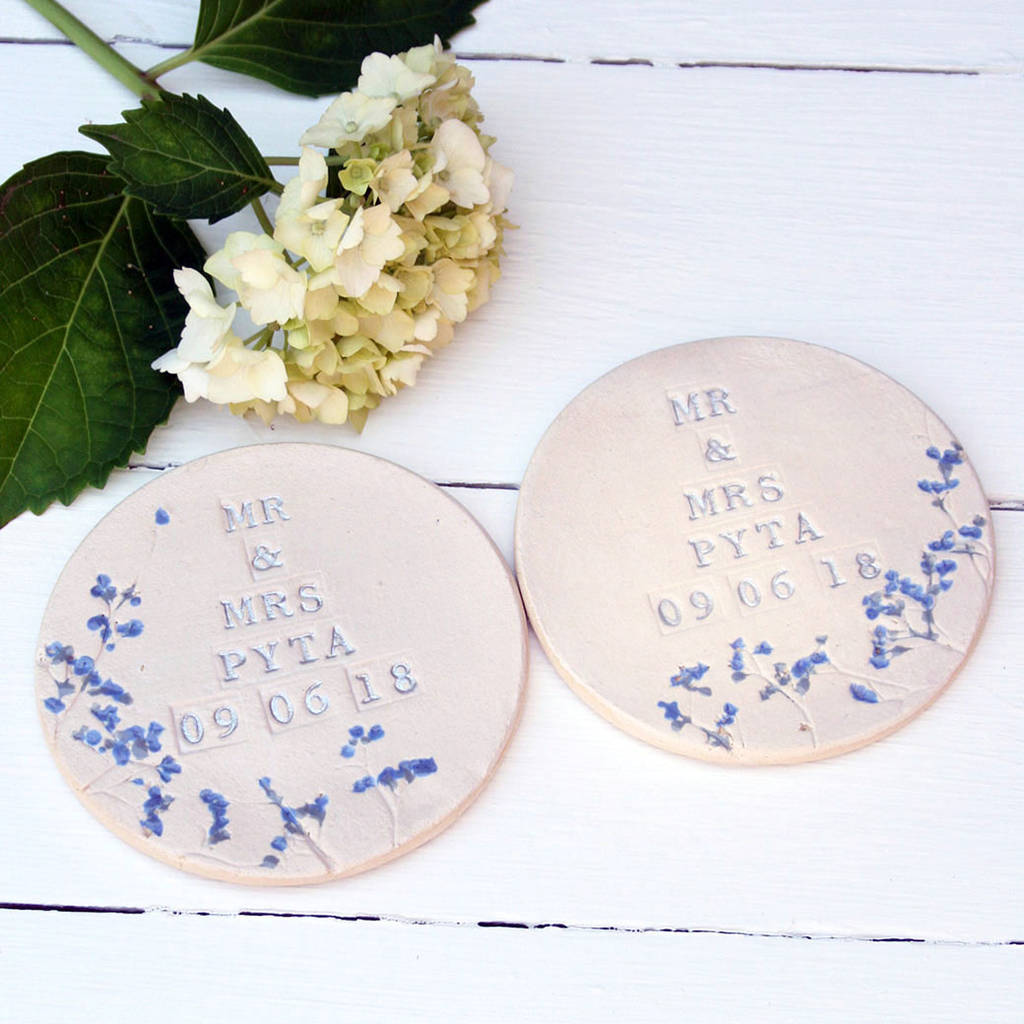 Set Of Two Floral Wedding Coasters By Juliet Reeves Designs ...