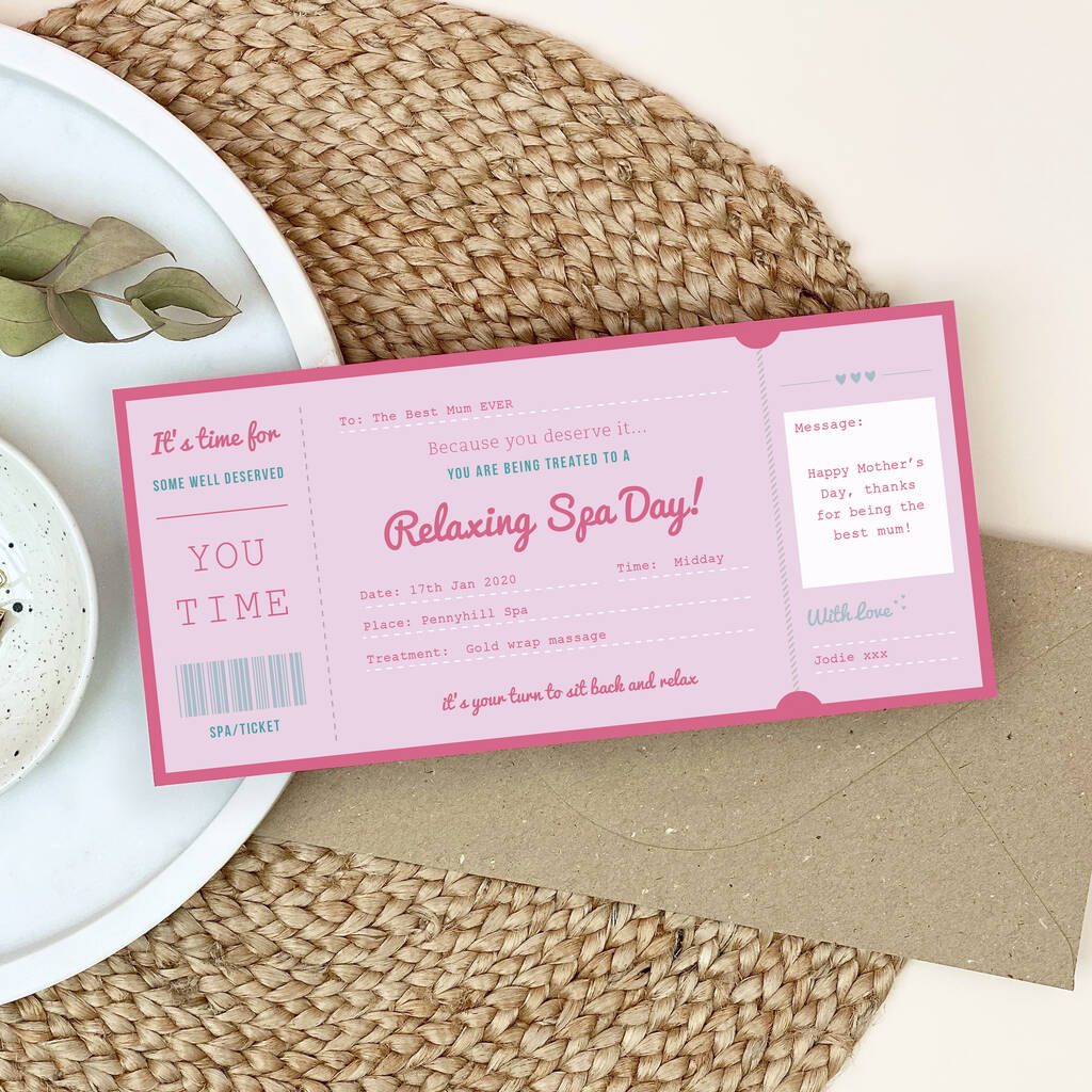 Spa Day Treatment Ticket Gift By Rodo Creative | notonthehighstreet.com
