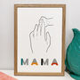 'Mama' Line Drawing And Typographic Print By La Fam Illustration ...