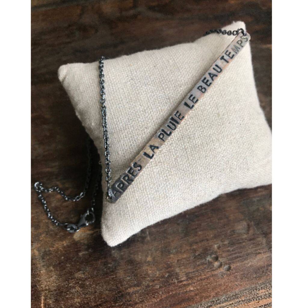 Wdts Silver Necklace 'Apres La Pluie' Mixed Finish By Maitri