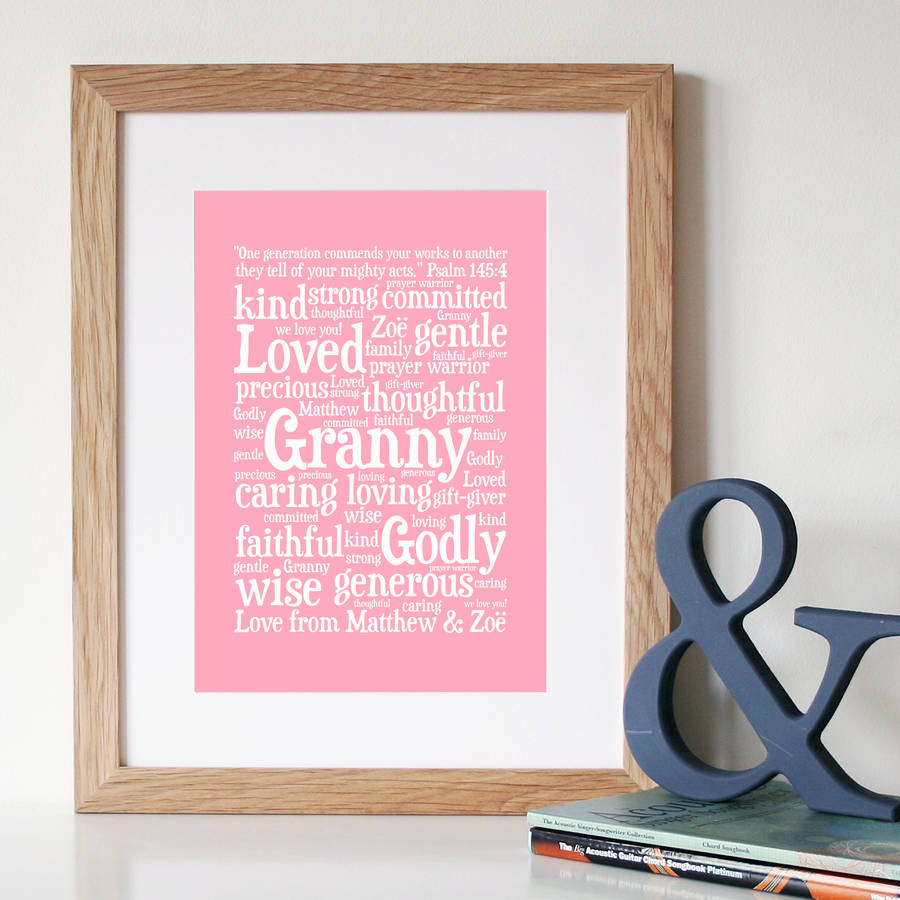 personalised word art print by hope and love | notonthehighstreet.com