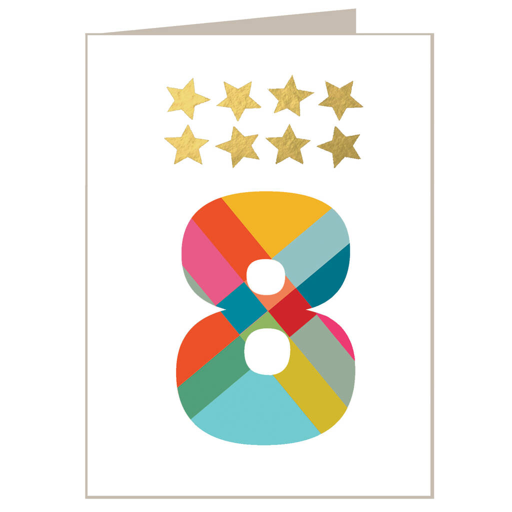 Mini Gold Star Number Eight Card By Kali Stileman Publishing ...