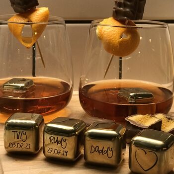 Personalised Gold Steel Ice Cubes By Ginger Rose | notonthehighstreet.com