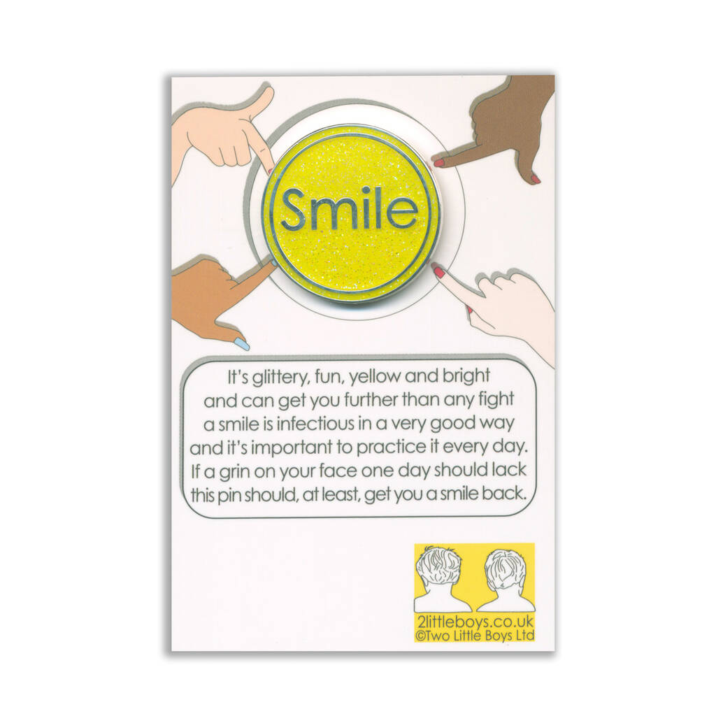 Sparking Smile Glitter Enamel Pin Badge For Friends By Two Little Boys ...
