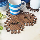 hexagon interlocking personalised walnut coasters by wood paper ...