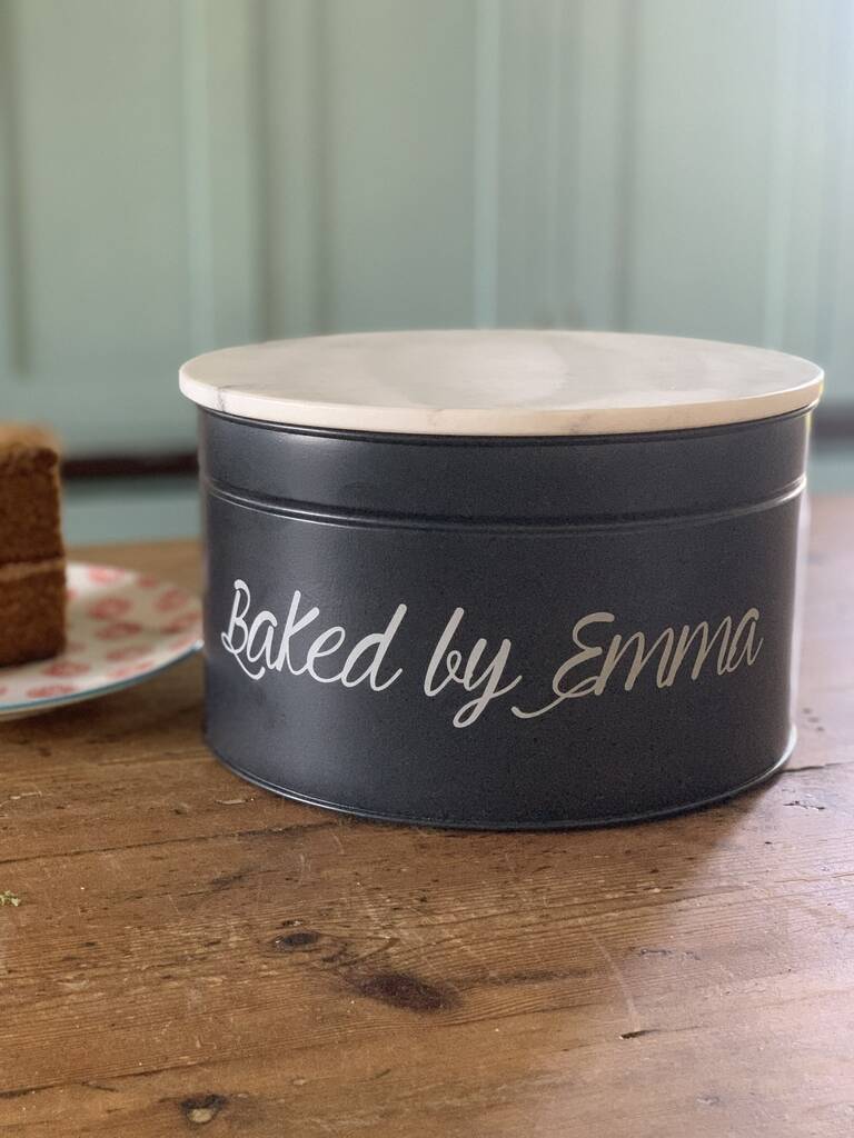 personalised cake tin with marble top by jonny's sister ...