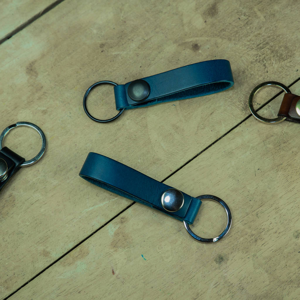 personalised leather key ring by tanner bates | notonthehighstreet.com