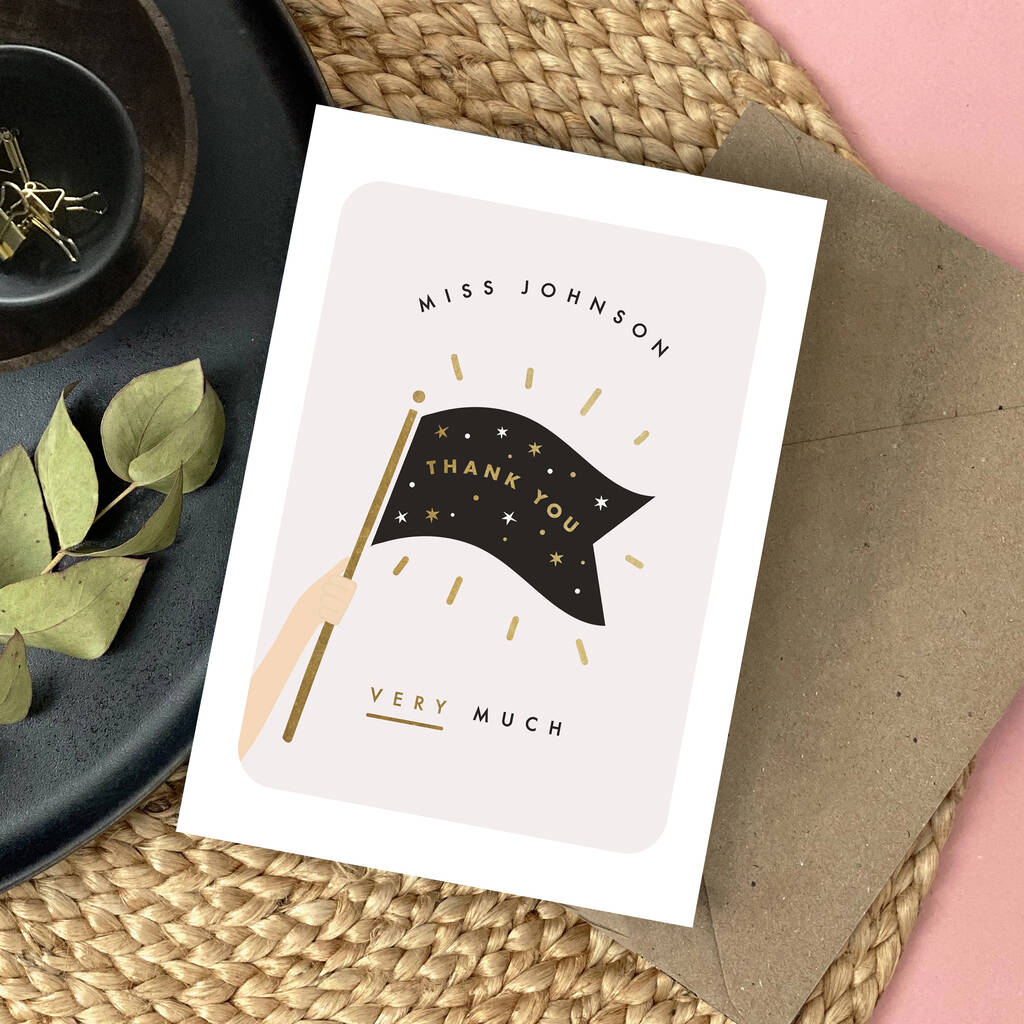 Personalised Thank You Flag Card By Rodo Creative | notonthehighstreet.com