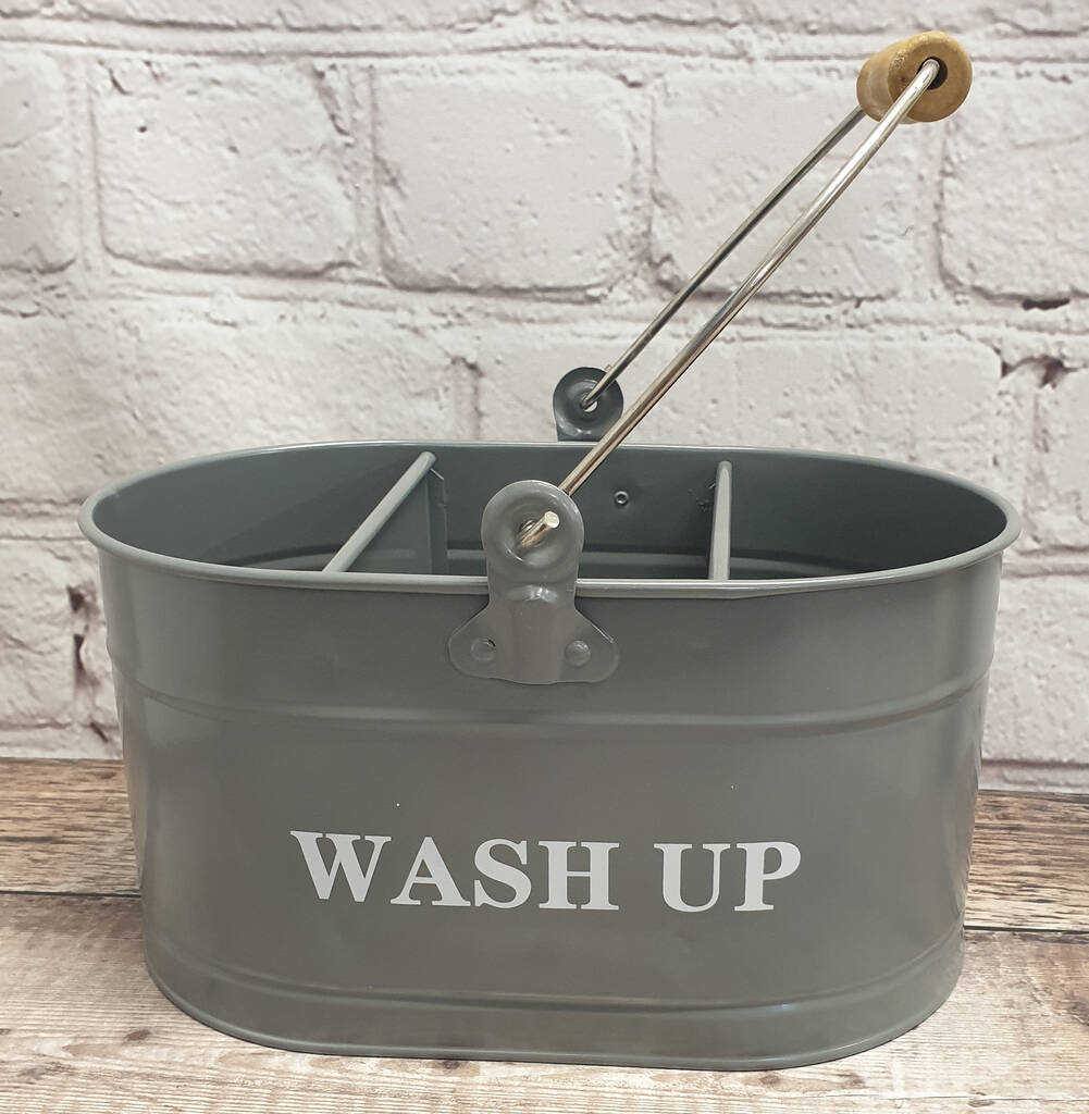 Washing Up Tidy Tin In French Grey By Garden Selections ...
