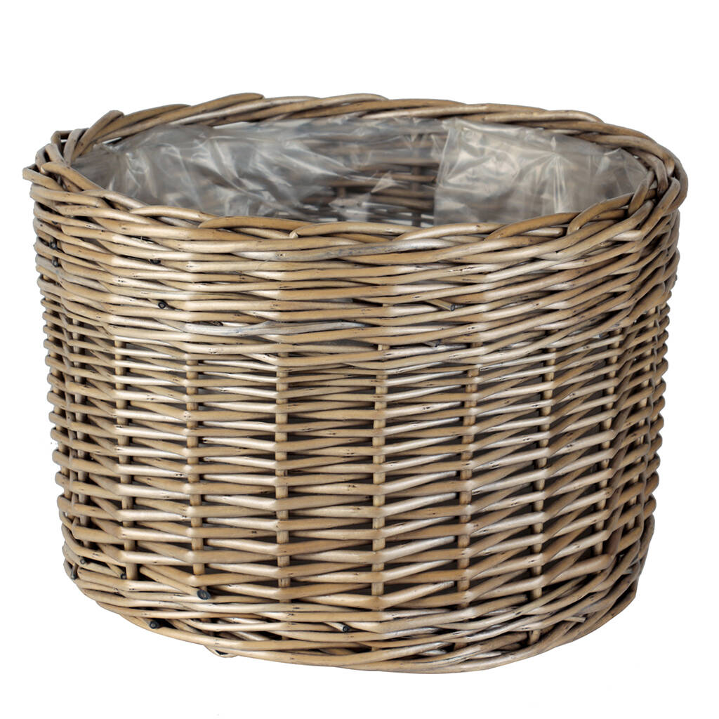 Round Woven Wicker Plant Pot By Dibor | notonthehighstreet.com