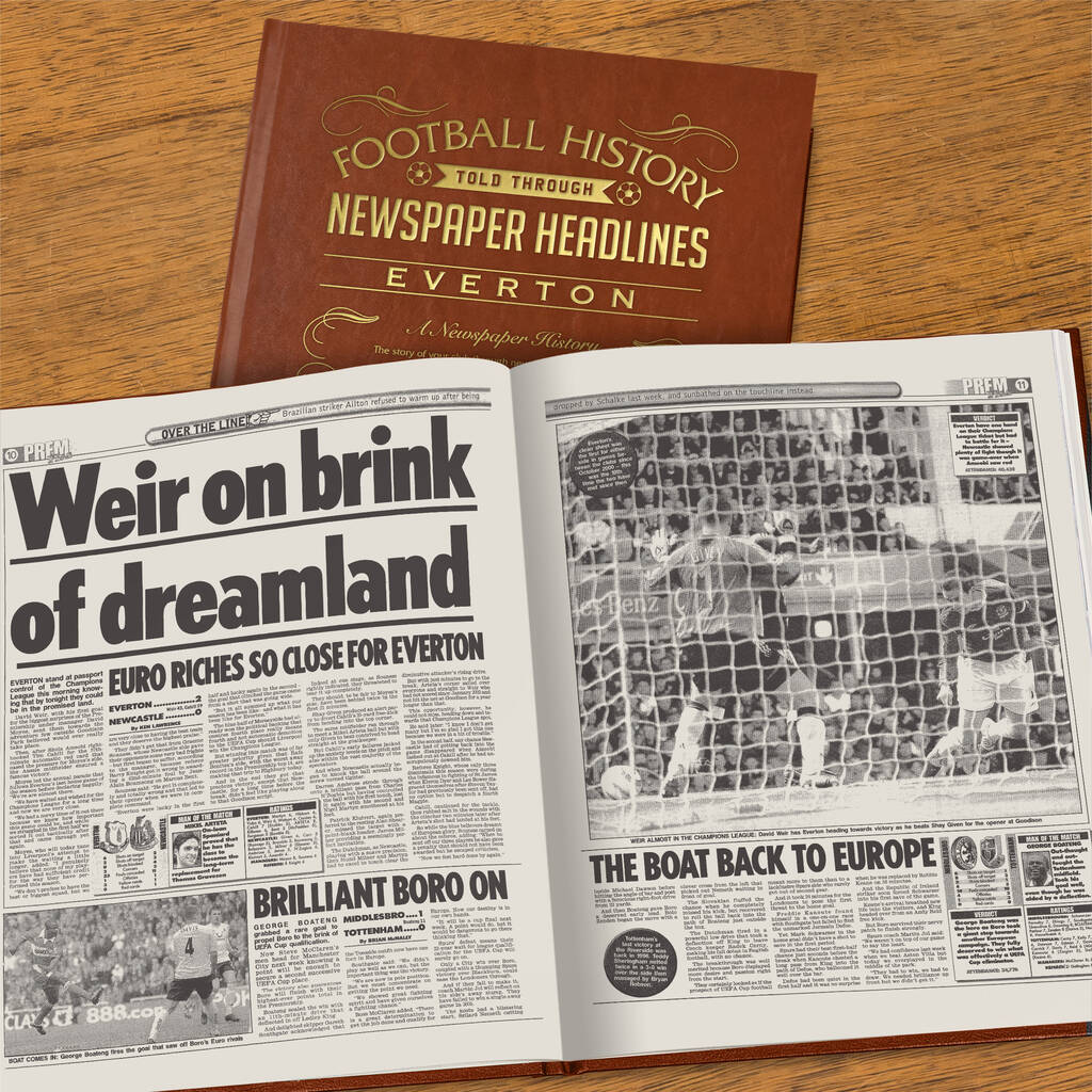Everton Personalised Football Gift Newspaper Book By Historic ...