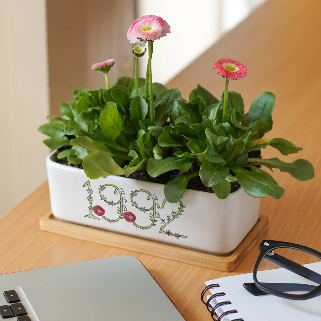 Vintage Floral 30th Birthday Ceramic Planter By This Is Nessie ...