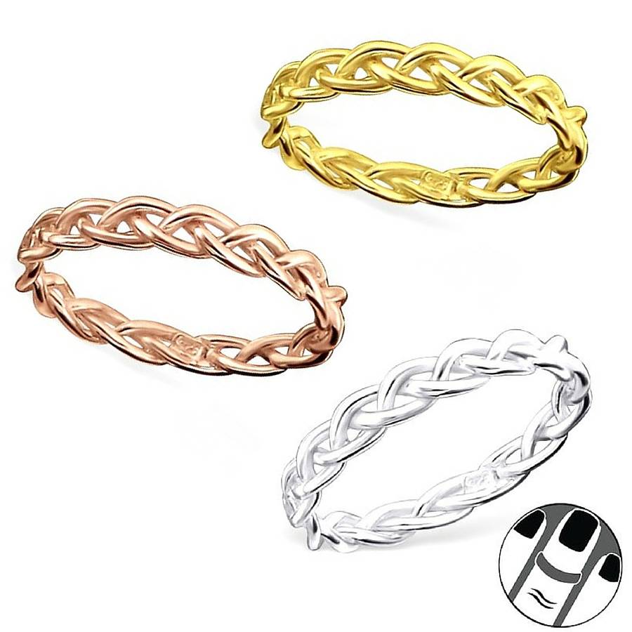 sterling silver braided midi ring by lucy loves neko ...