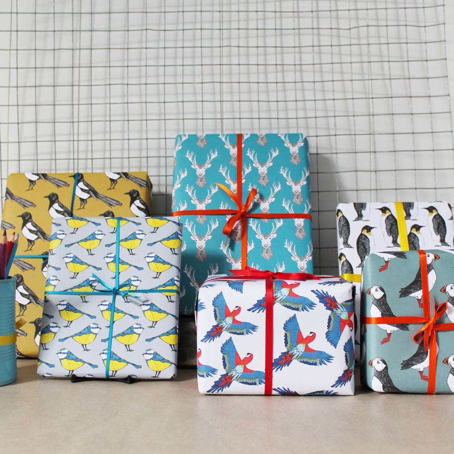 luxury bird and animal gift wrap pack by martha and hepsie ...