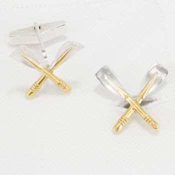 Rowing Oars Cufflinks In 18ct Gold And Sterling Silver By Simon Kemp ...
