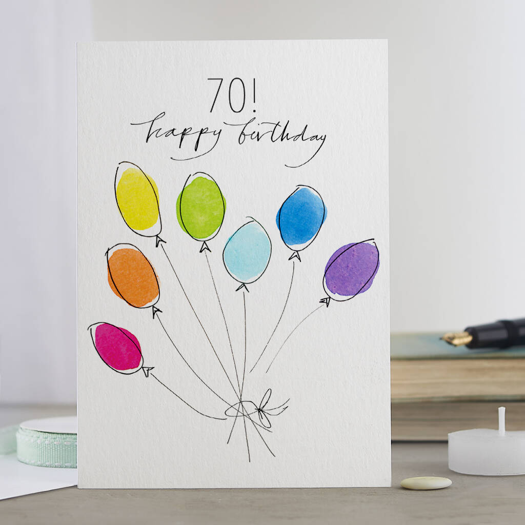 '70th Happy Birthday!' Milestone Birthday Card By Gabrielle Solly ...