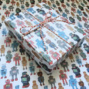 Vintage Toy Robots Wrapping Paper By Rebecca Mc Connachie ...