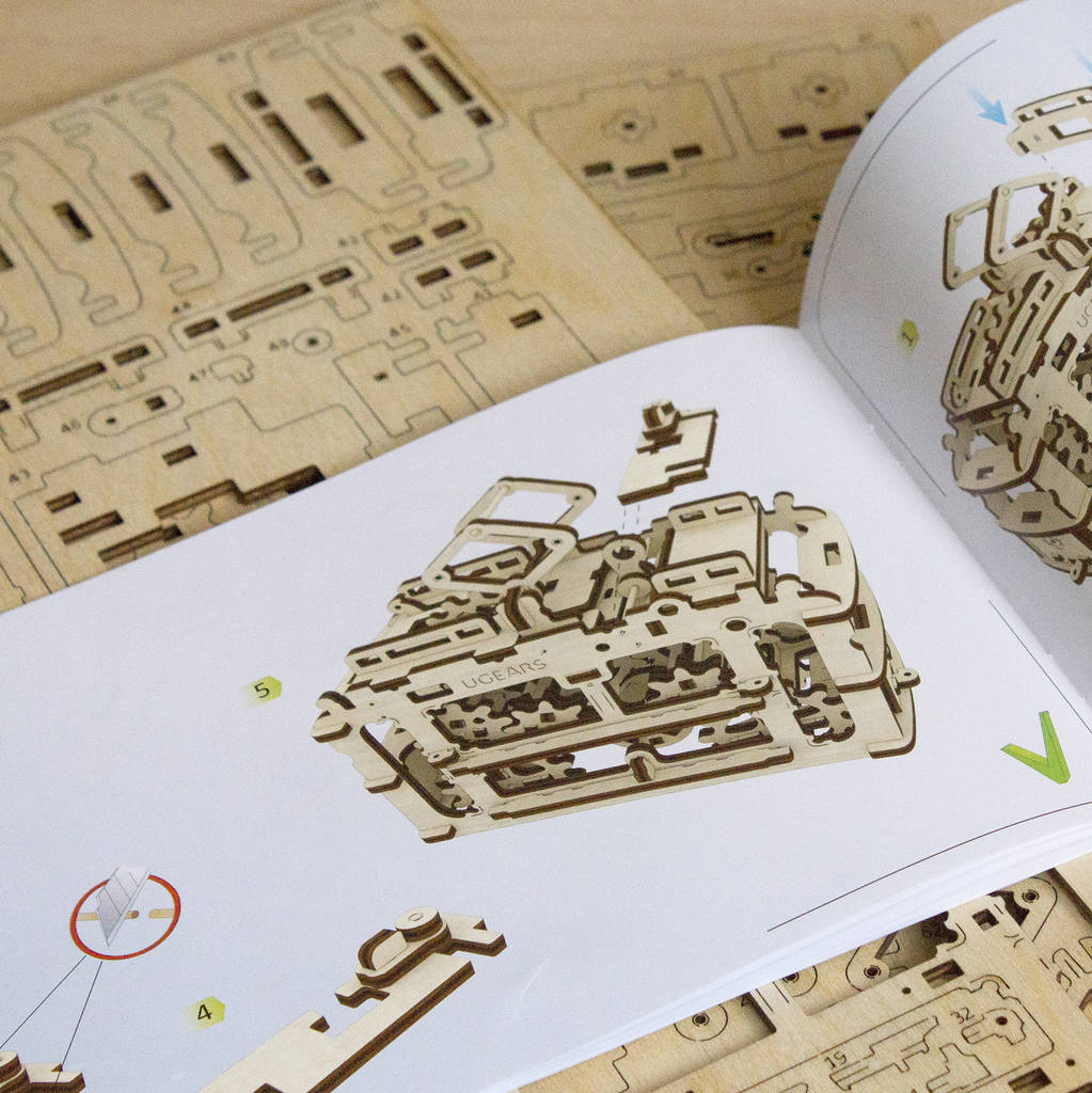 mechanical harvester wooden self assembly kit ugears by friendly gifts | notonthehighstreet.com