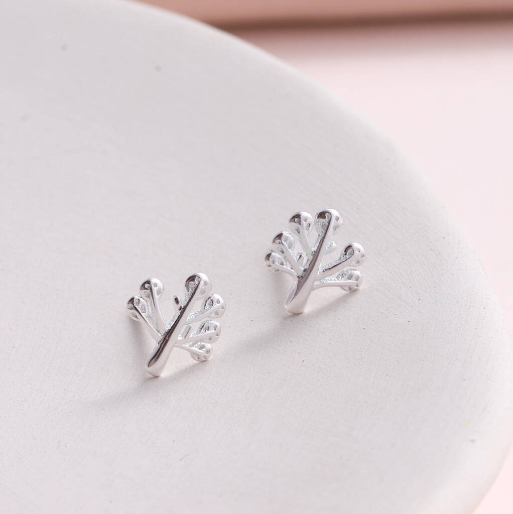 Sterling Silver Blossom Tree Earrings Studs By attic