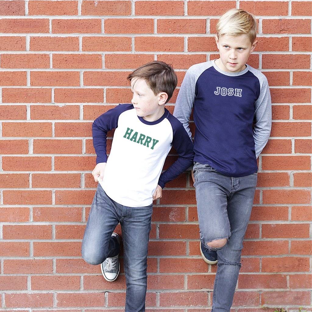 Personalised Kids Baseball Tee By Jack Spratt | notonthehighstreet.com