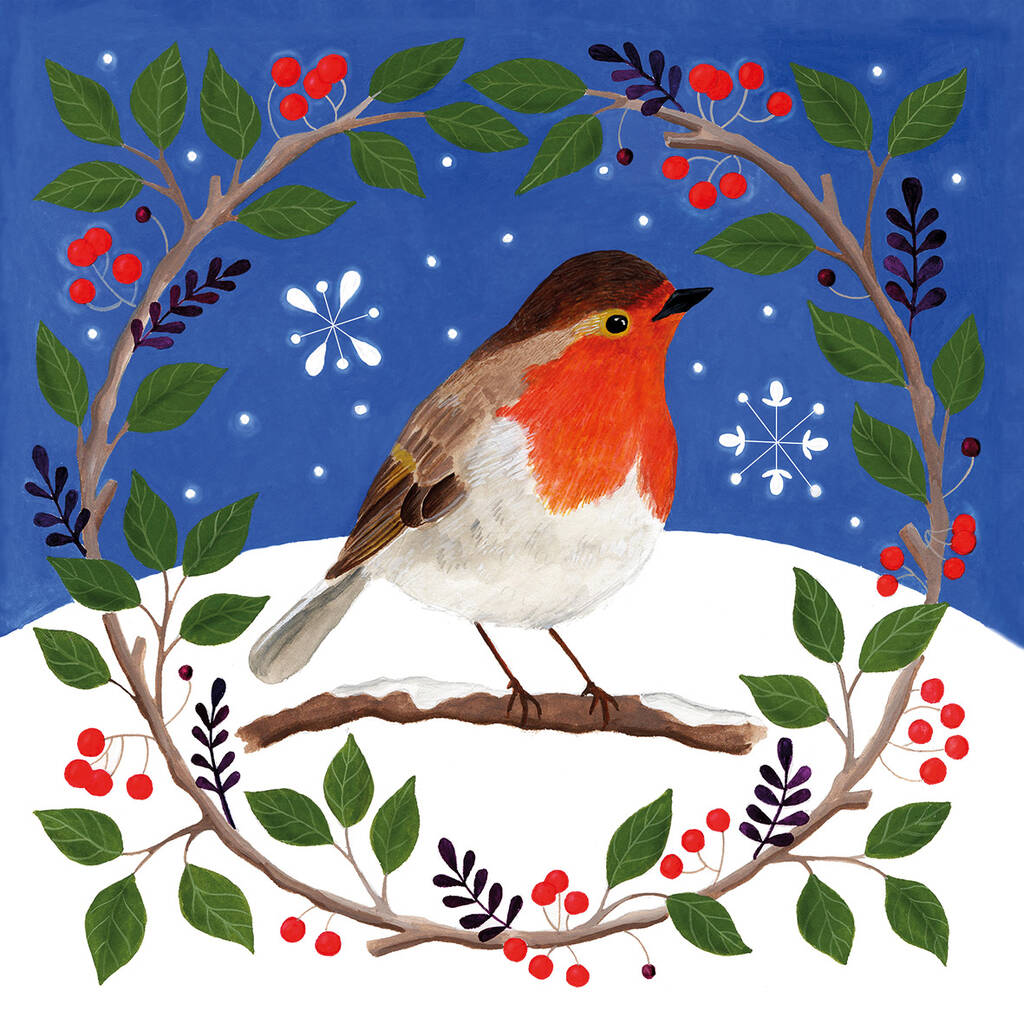 Robin Christmas Paper Napkins By The Danes | notonthehighstreet.com