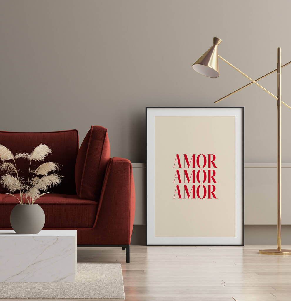 Amor Amor Amor French Typography Poster By Bhambina Party & Crafts