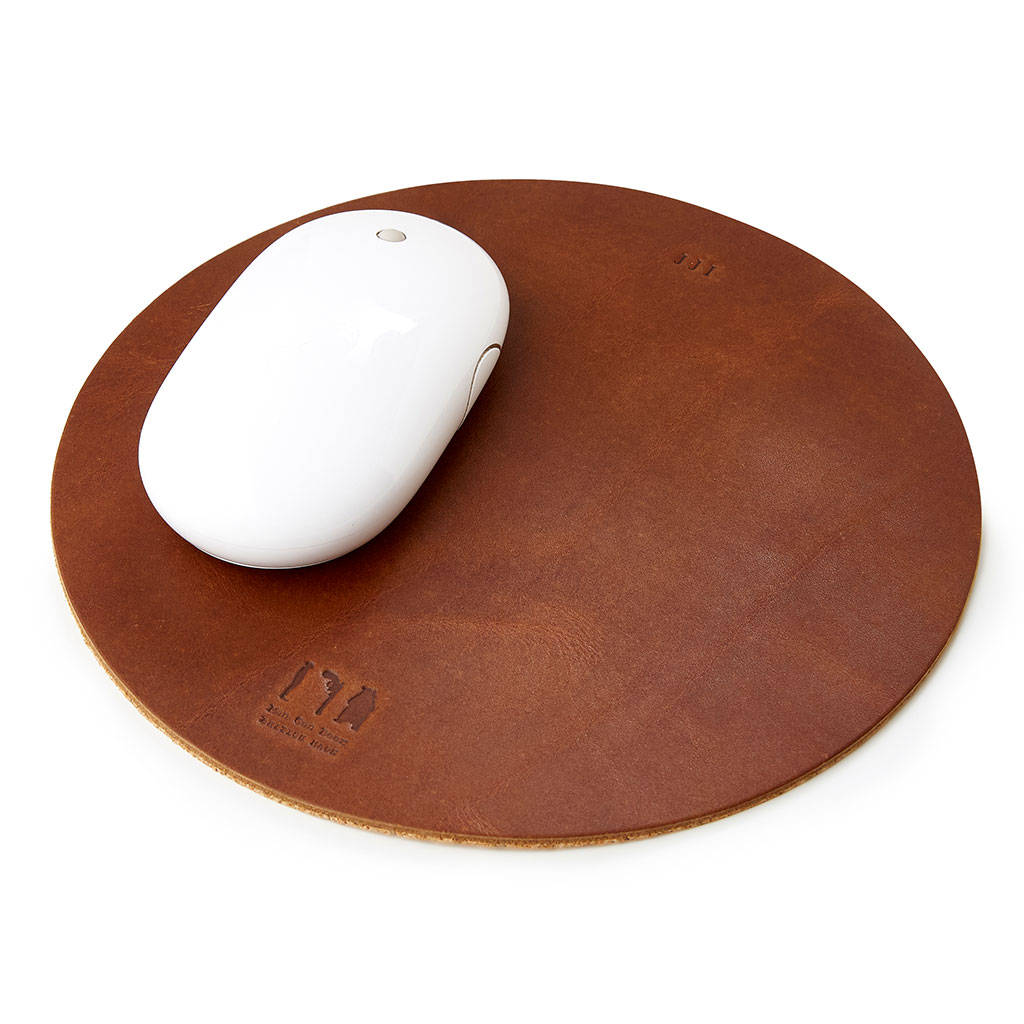 Personalised Leather Mouse Mat By Man Gun Bear Notonthehighstreet