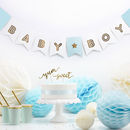 Baby Shower Baby Boy Flag Garland By Postbox Party | notonthehighstreet.com