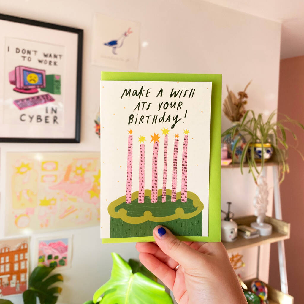 Make A Wish It's You're Birthday Greeting Card By Kerrie Illustrates ...