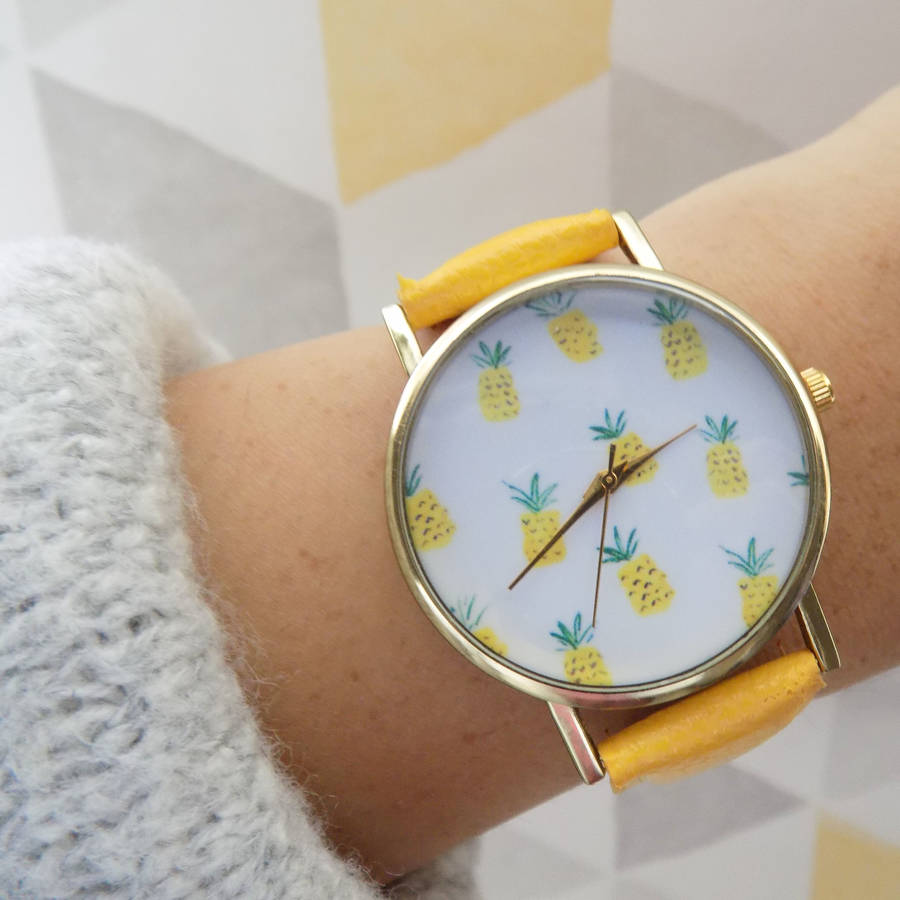 Multiple Pineapple Face Watch By Jacob Noah Personalised Gifts ...