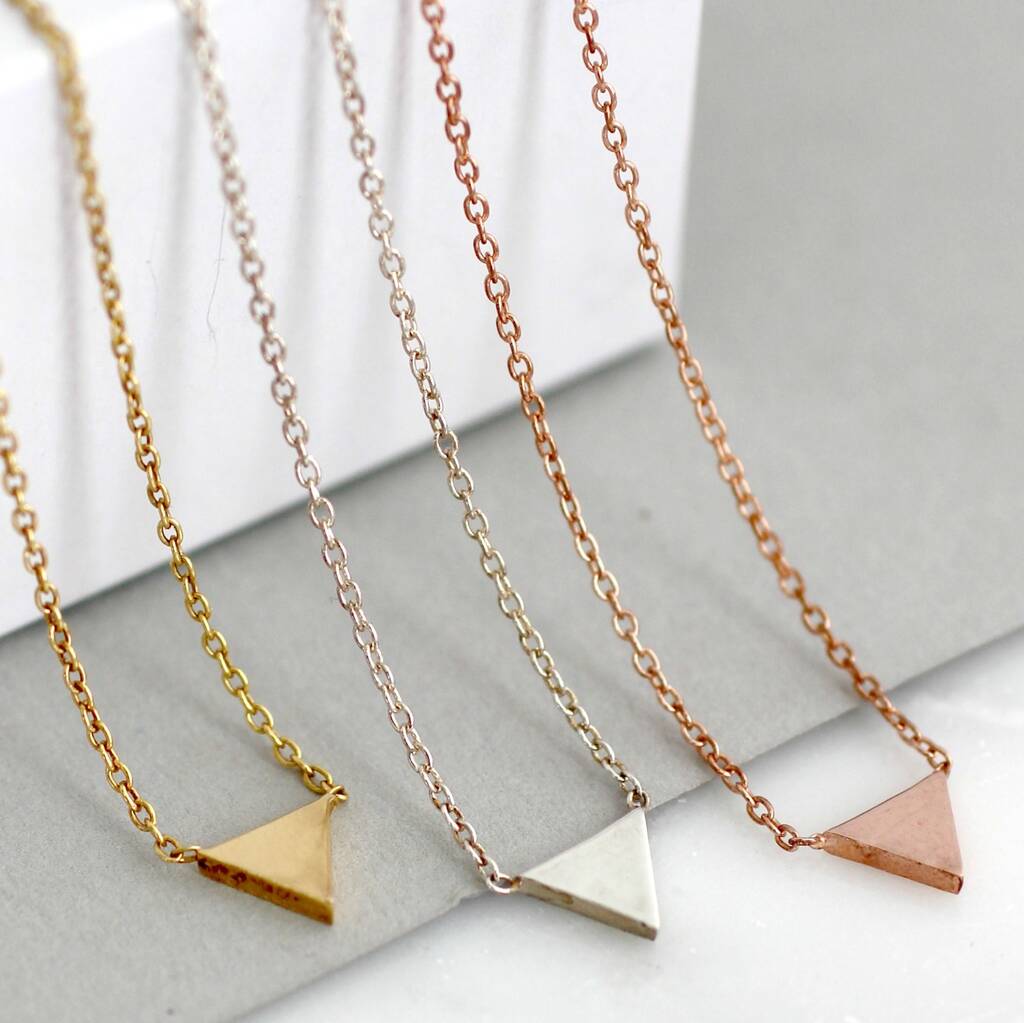 personalised mini triangle charm necklace by posh totty designs ...