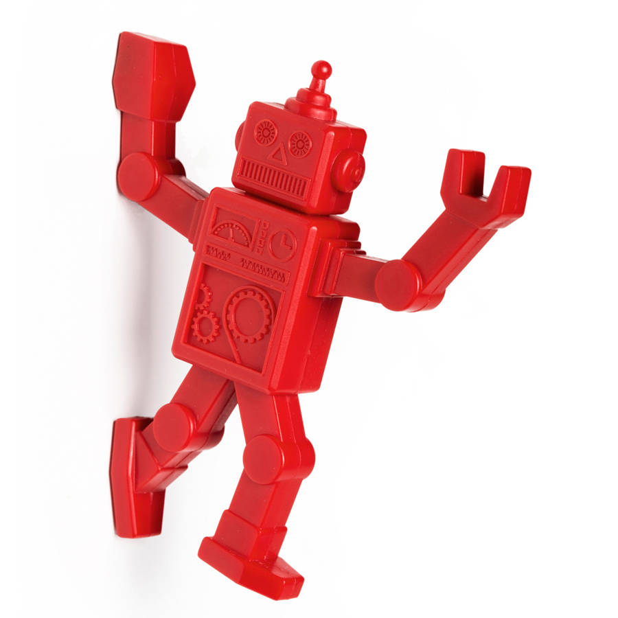 Robot Key Hook Magnetic Hanger Red