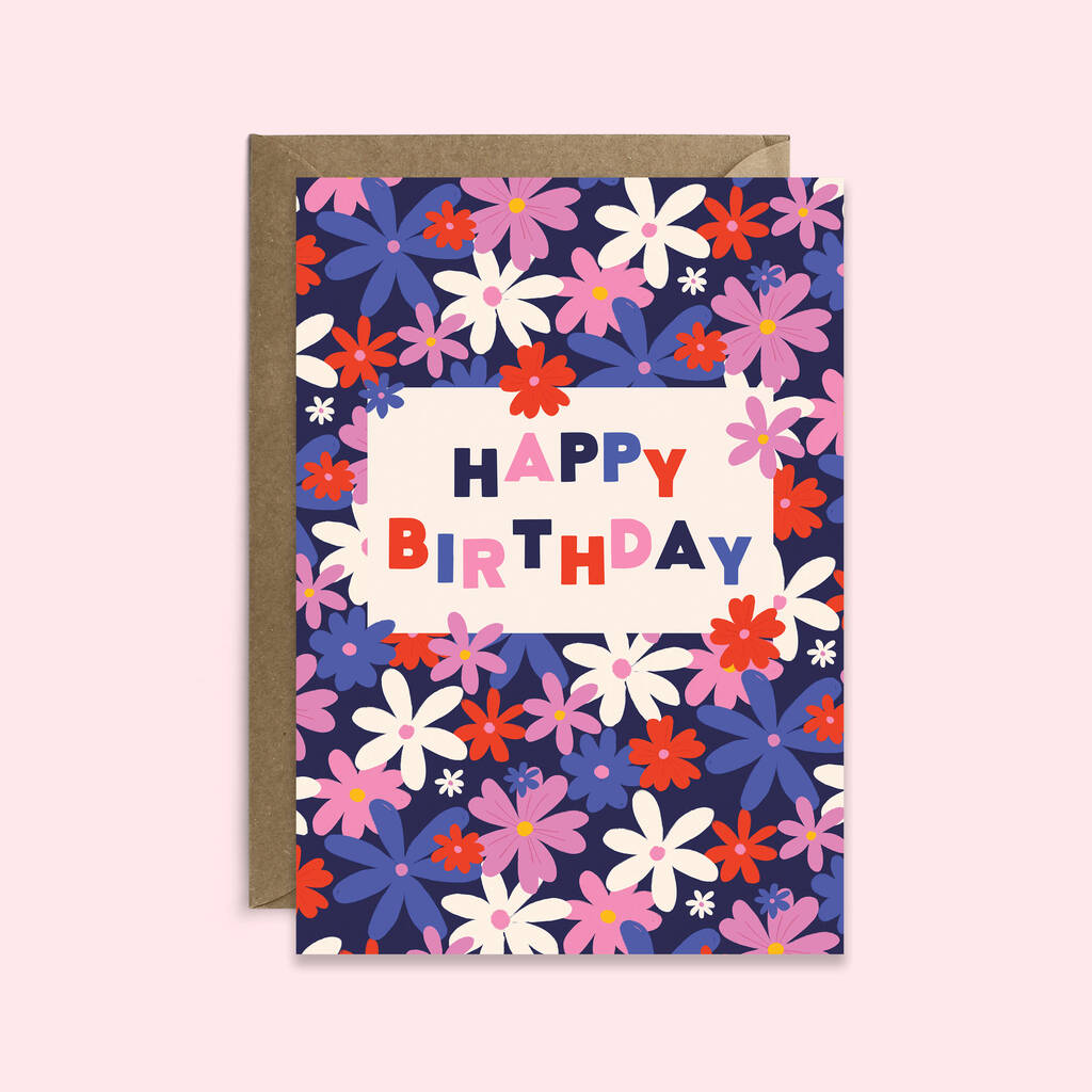 Flowers Pattern Birthday Card By Gabi & Gaby | notonthehighstreet.com
