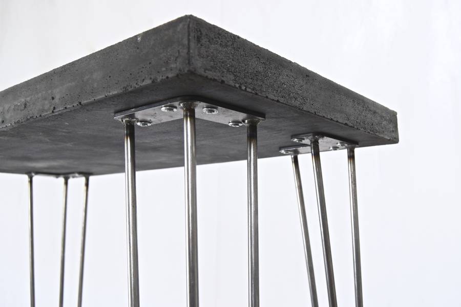 concrete desk table with steel legs by sort cement | notonthehighstreet.com