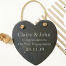 Personalised Hanging Slate Heart Decoration By Perfect Personalised ...