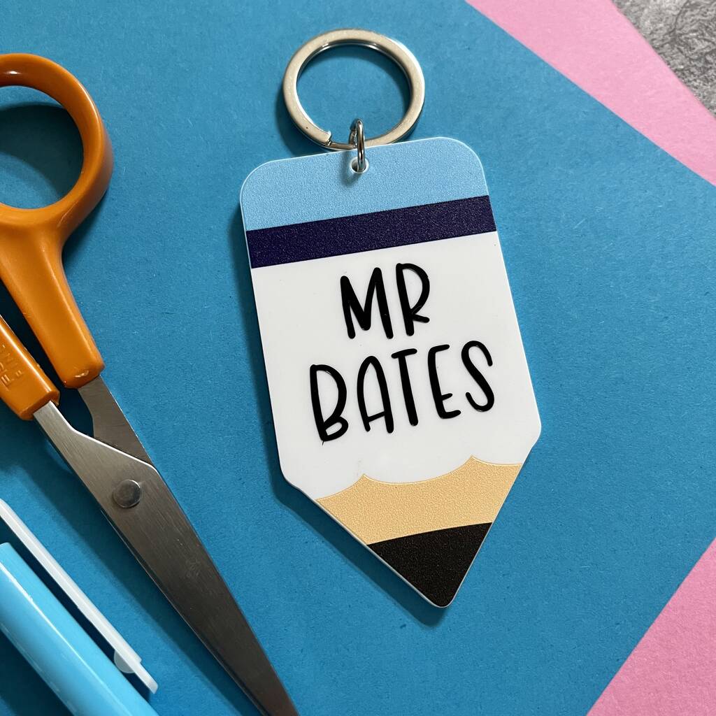 Personalised Thank You Teacher Pencil Keyring By Alphabet Bespoke Creations