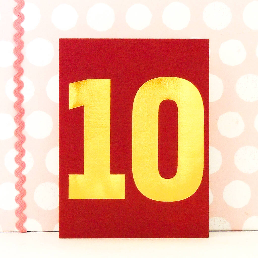 Mini Gold Foiled Ten Card By Kali Stileman Publishing